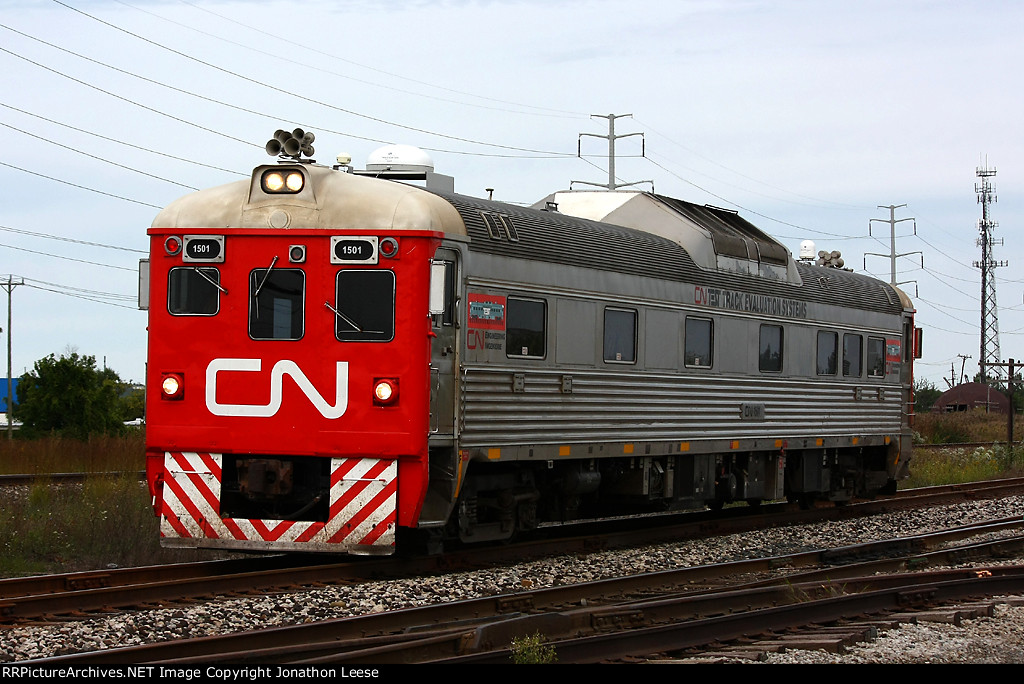 CN 1501, CN's rebuild RDC track inspection car, heads south on the Flatrock Sub